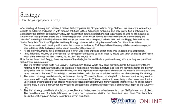 Wharton Business Analytics Capstone Project | PPT