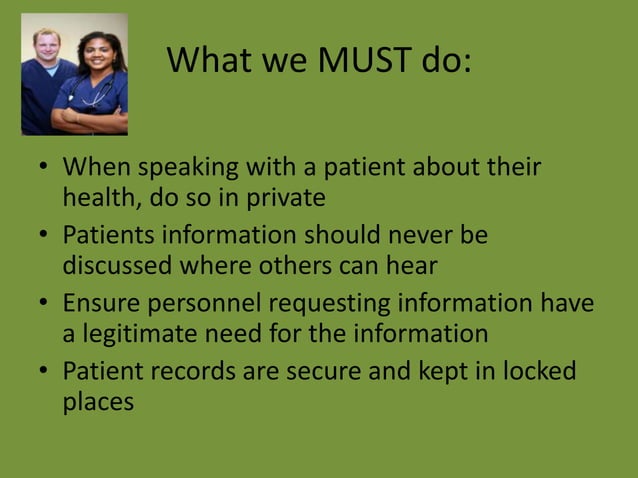 Patient Confidentiality | PPTX | Health Insurance | Insurance