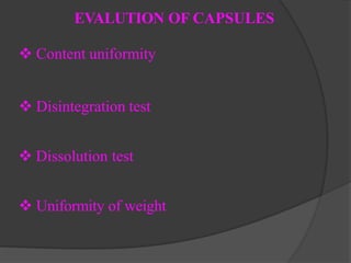 Capsule, Capsule as dosage from, presentation on capsule, complete ...