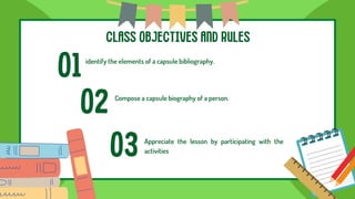 CAPSULE-BIOGRAPHY.pptx | Genealogy and Ancestry | Hobbies & Interests