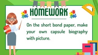 CAPSULE-BIOGRAPHY.pptx | Genealogy and Ancestry | Hobbies & Interests