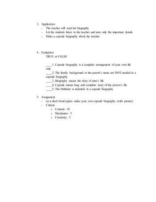 Capsule biography lesson plan | DOCX
