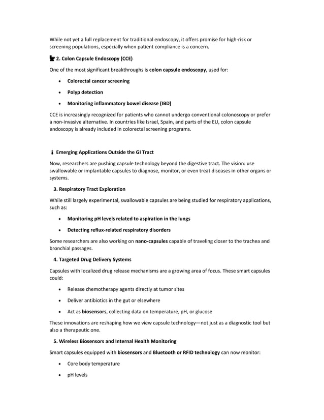 Capsule Endoscopy Applications Expanding Beyond GI Tract | PDF