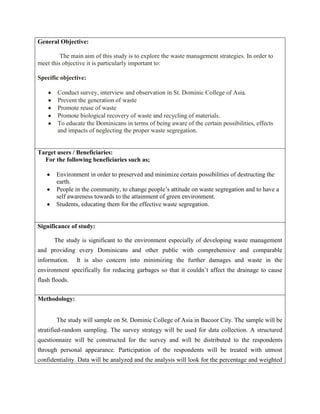 Capsule proposal in Waste Segregation: It's Benefits to the Enviroment ...