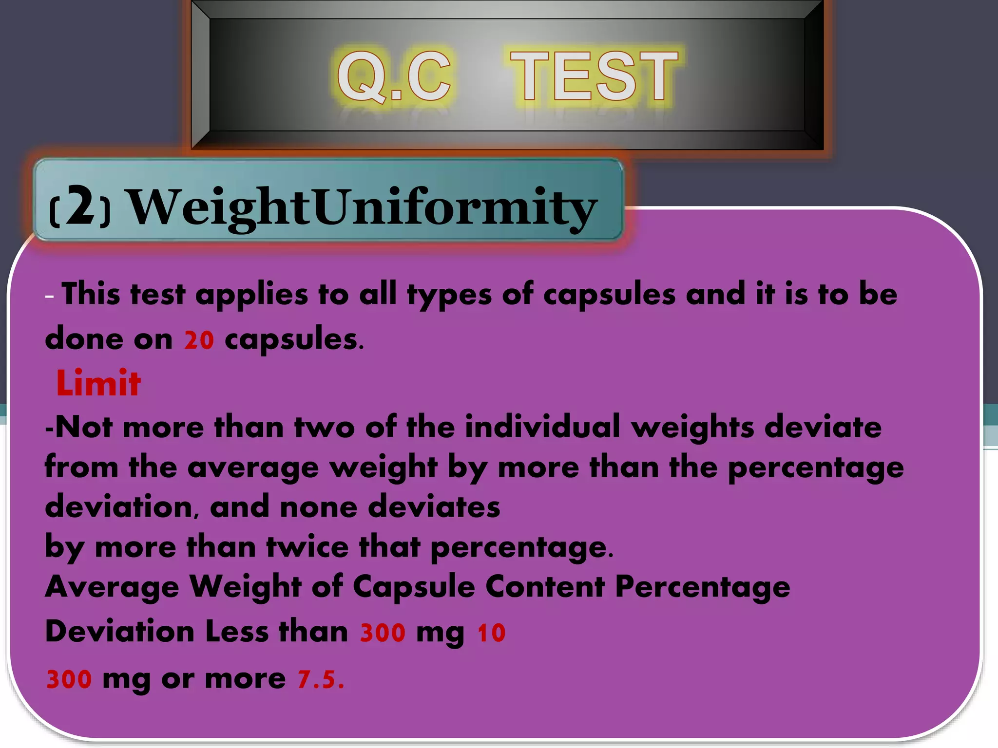 quality control of Capsule | PPSX