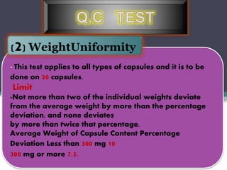 quality control of Capsule | PPSX