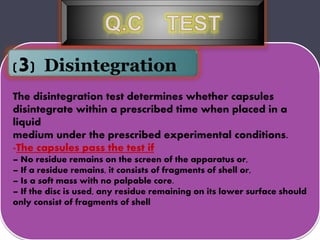 quality control of Capsule | PPSX