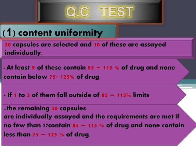 quality control of Capsule | PPSX | Pharmaceutical Drugs | Medical Health