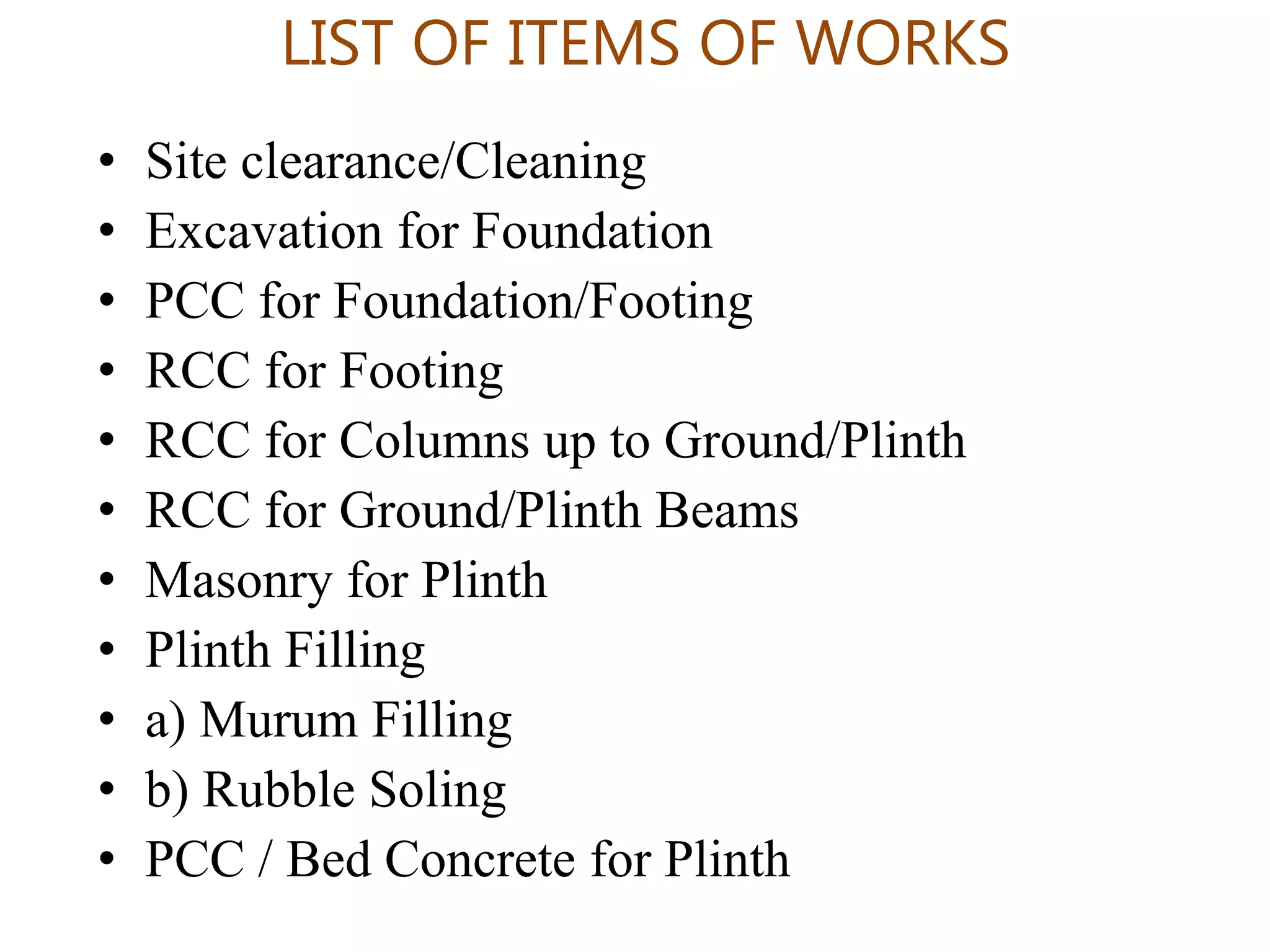 Items Of Construction | PPTX