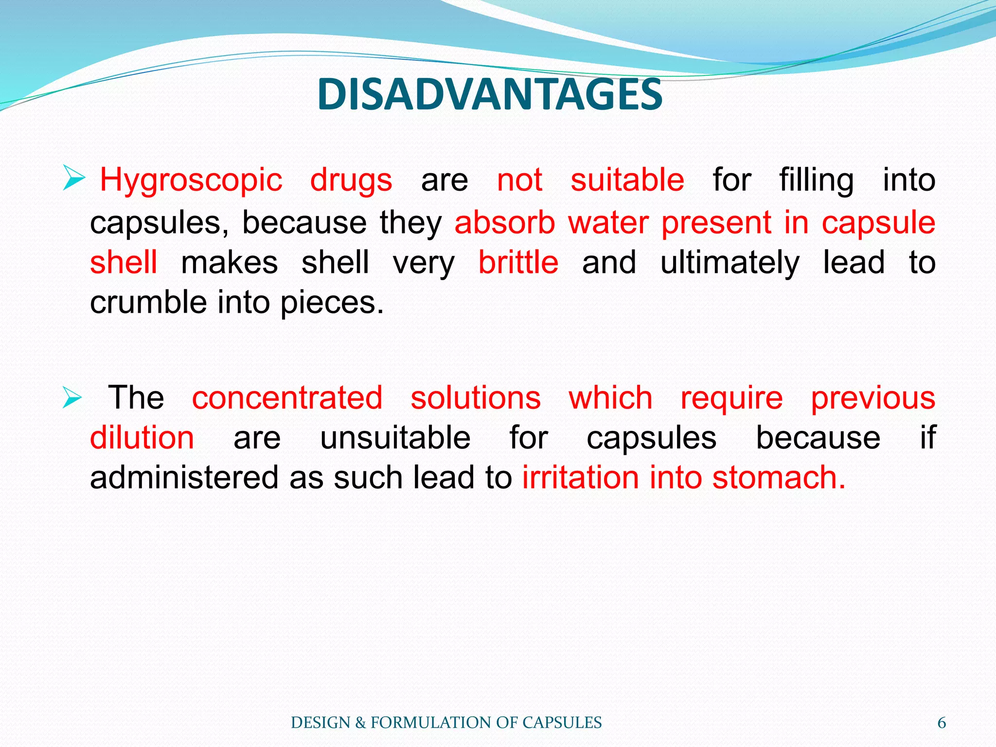 DESIGN & FORMULATION OF CAPSULES | PPTX
