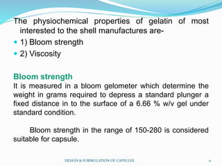 DESIGN & FORMULATION OF CAPSULES | PPTX