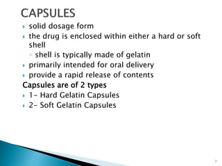 Capsules | PPT | Chemistry | Science