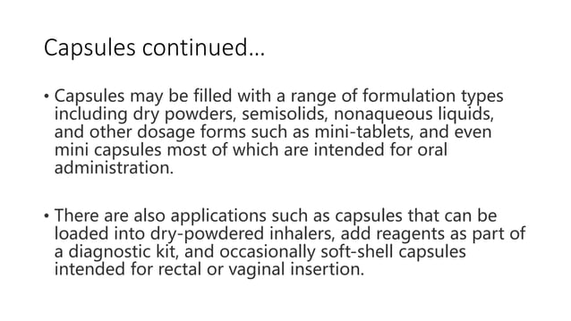 Capsules, Types, Gelatin , Preparation of capsules presentation.pptx
