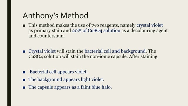 Capsule staining | PPTX | Biological Sciences | Science