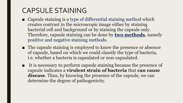 Capsule staining | PPTX | Biological Sciences | Science