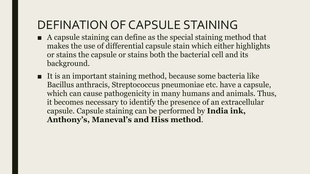 Capsule staining | PPTX | Biological Sciences | Science