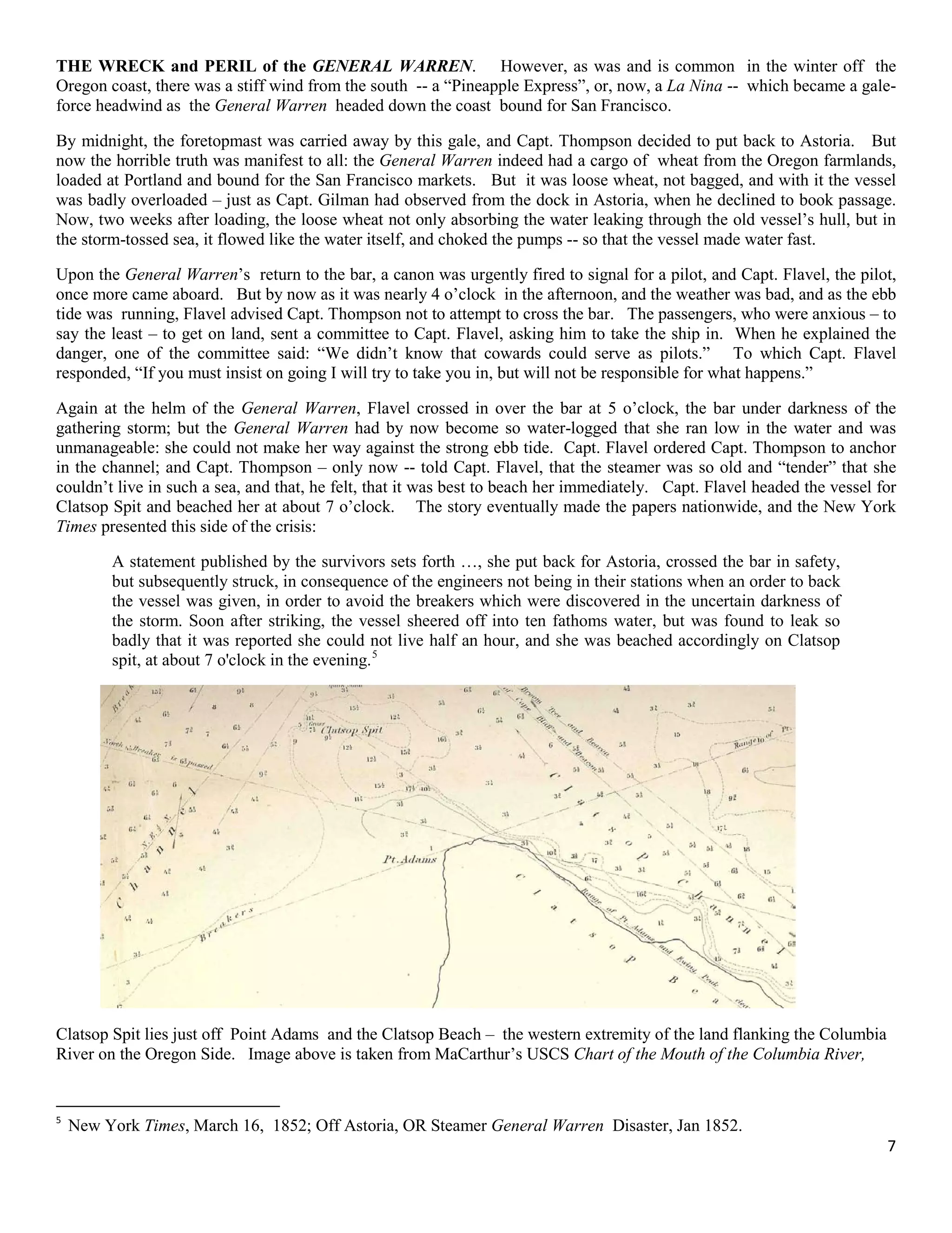 CAPT. GEO FLAVEL -- WRECK & PERIL OF THE GEN'L WARREN -- LONG FORM | PDF