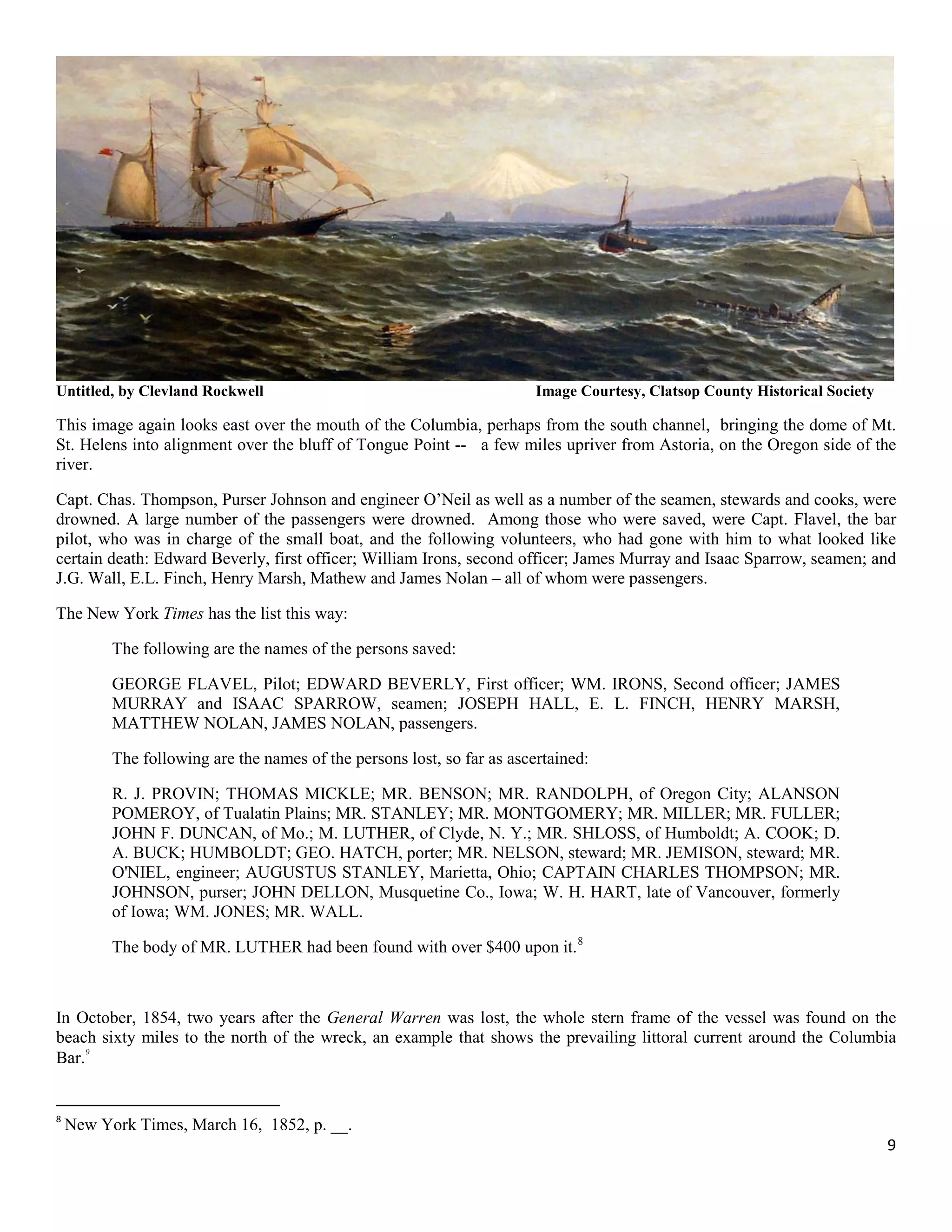 CAPT. GEO FLAVEL -- WRECK & PERIL OF THE GEN'L WARREN -- LONG FORM | PDF