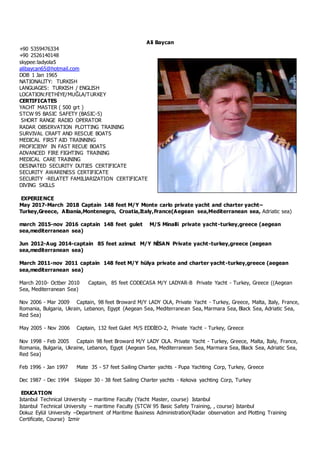 Capt.ali baycan(c.v)r | DOCX