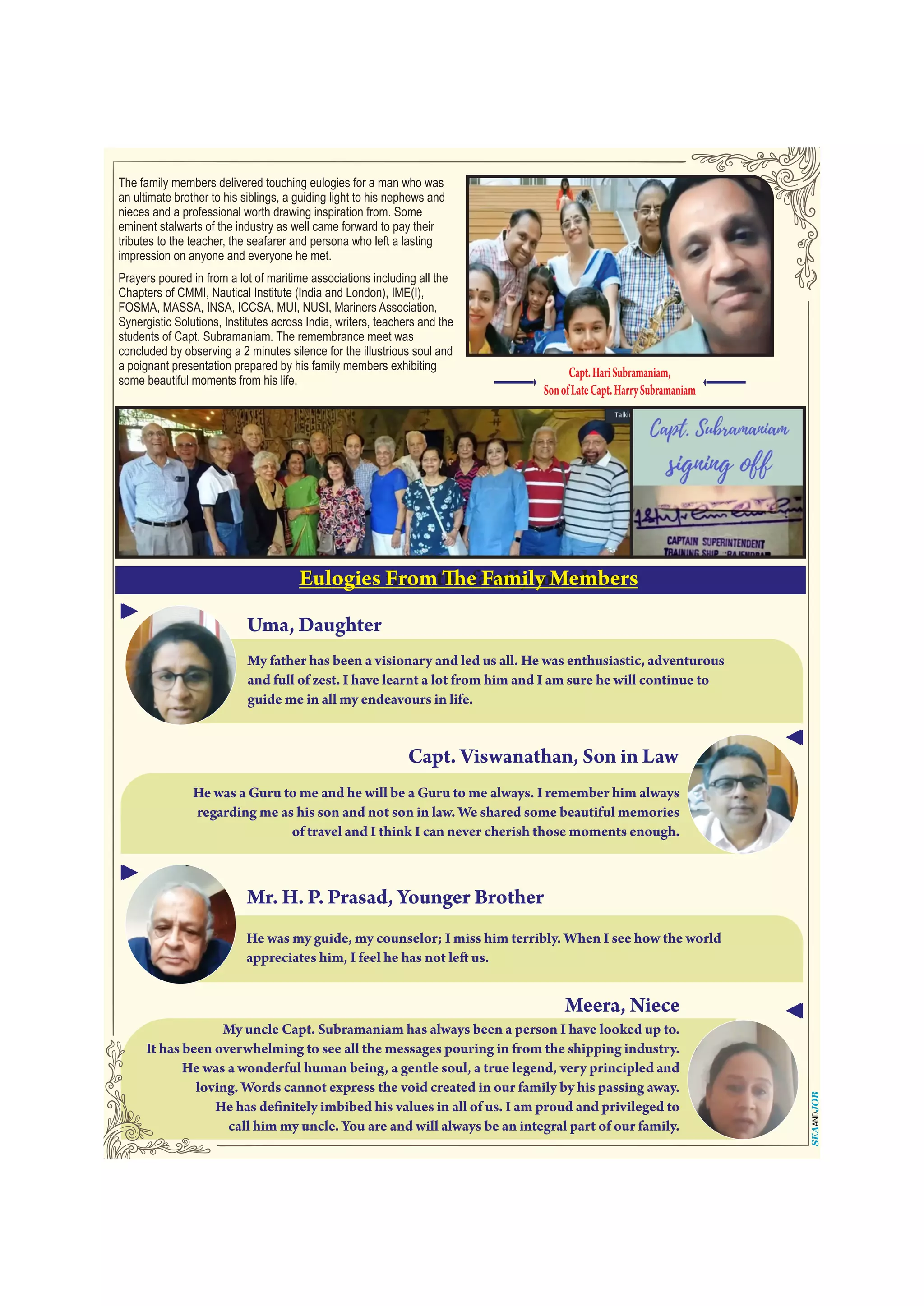 Capt. Subramaniam Remembrance Meet | PDF