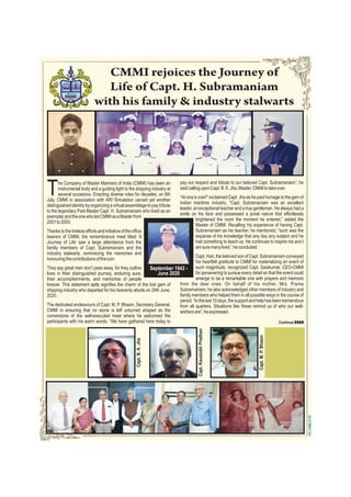 Capt. Subramaniam Remembrance Meet | PDF
