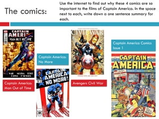 GCSE Film Studies Captain America First Avenger: A Scheme of Work and ...