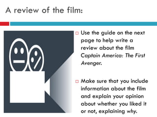 GCSE Film Studies Captain America First Avenger: A Scheme of Work and ...