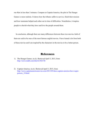 Captain america & the hunger games | PDF