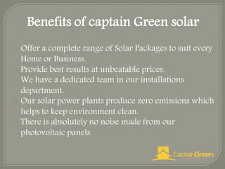 Captain Green Solar - Saving Electricity Bills | PDF