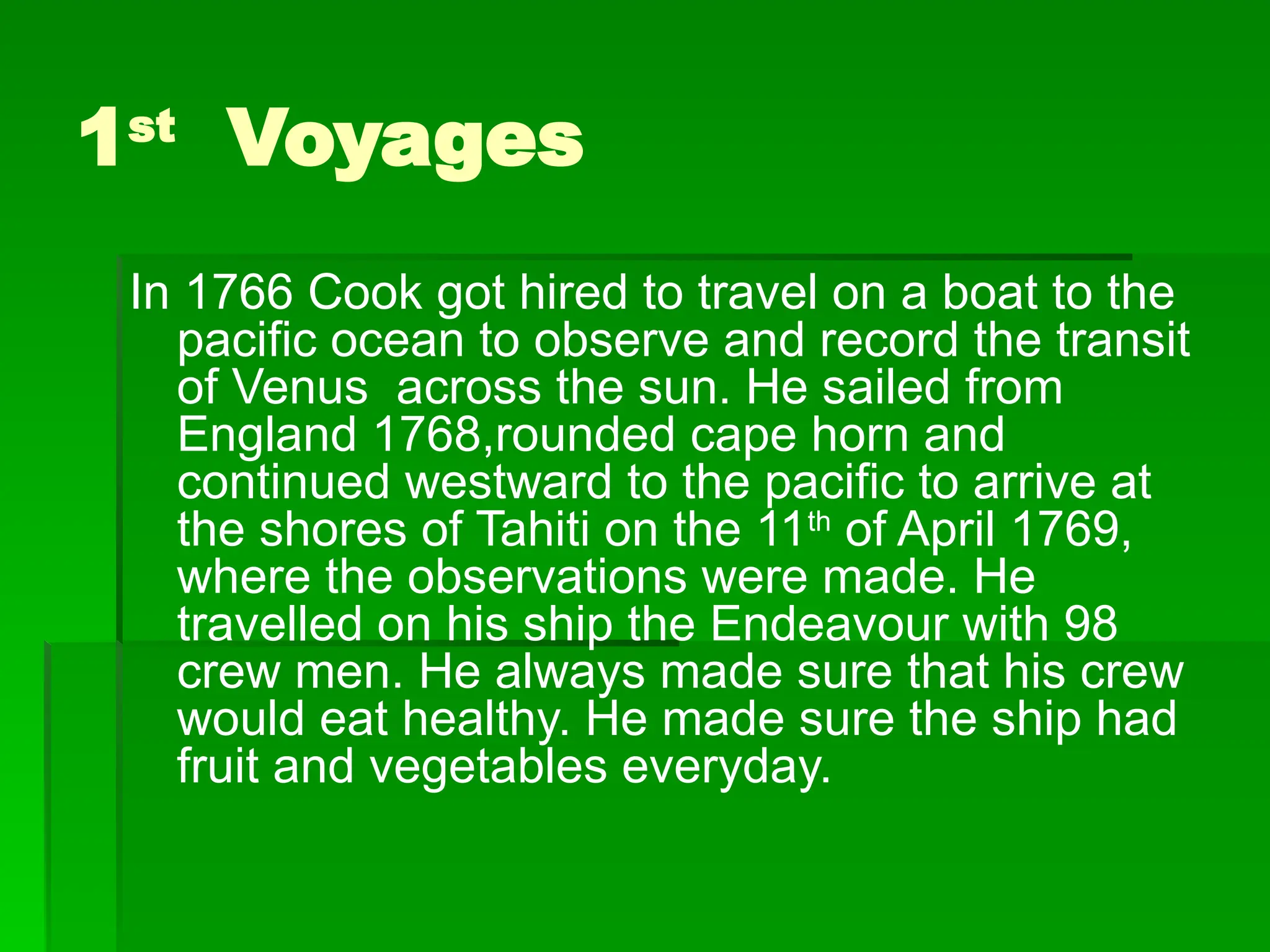 Captain James Cook presentation for grade 8 students | PPTX