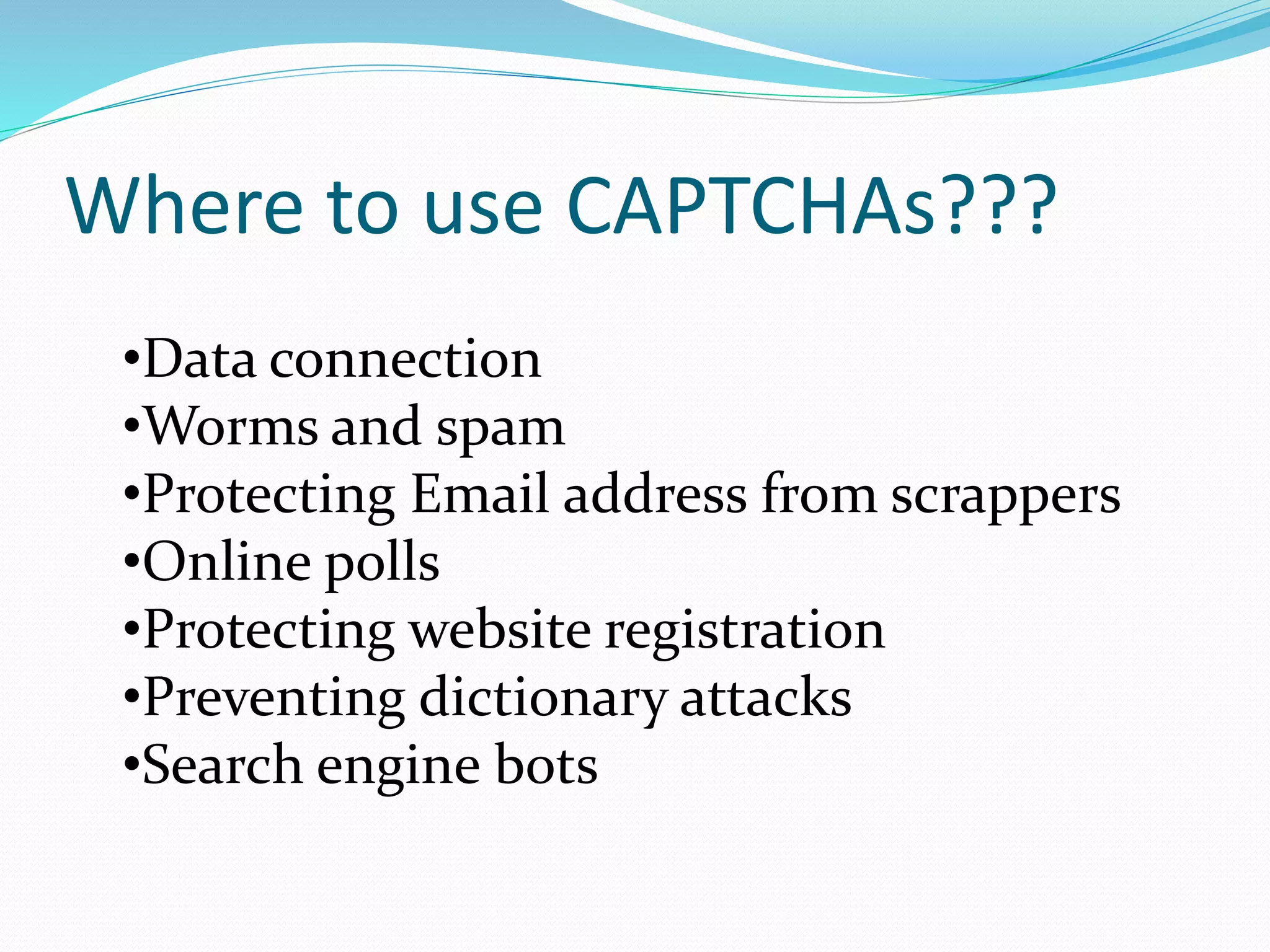 Introduction about Captcha and its types | PPT