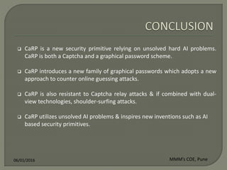 Captcha as Graphical Password- CaRP | PPT