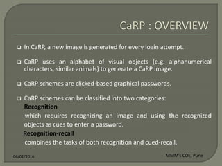 Captcha as Graphical Password- CaRP | PPT