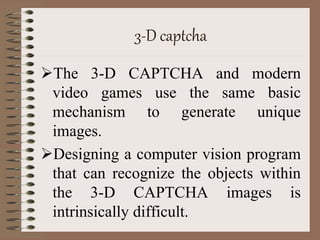 Captcha & its types | PPTX | Computing | Technology & Computing