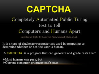 Captcha ppt | PPTX