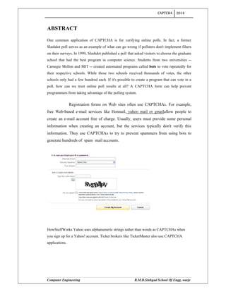 Captcha Seminar report 2014 pdf | PDF | Free Download