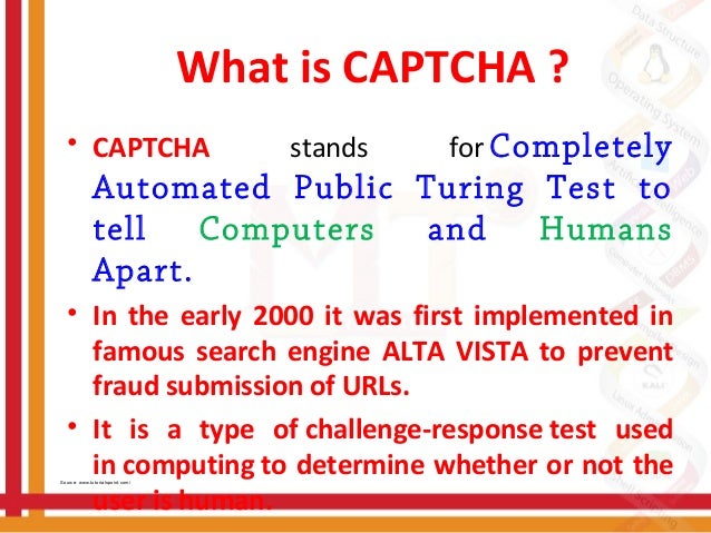 CAPTCHA and its types