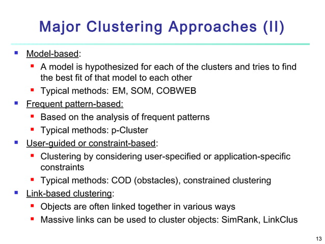 Capter10 cluster basic : Han & Kamber | PPT