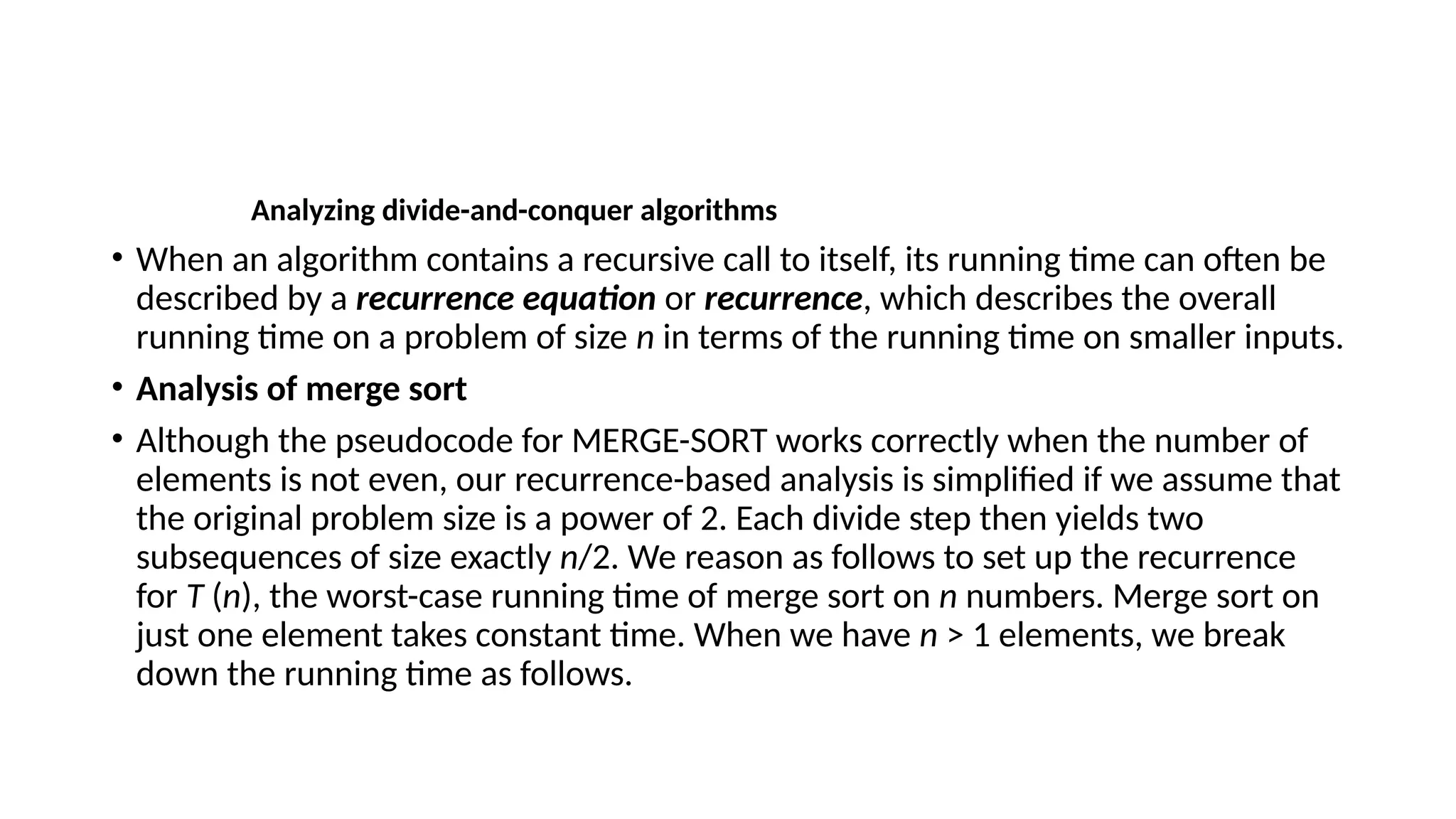 chapter one introduction to algorithms analysis for 3rd year computer ...