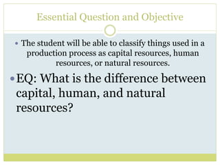 Captial, human, and natural resources | PPTX