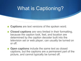 Video Captioning: How-To & Other Resources | PPTX