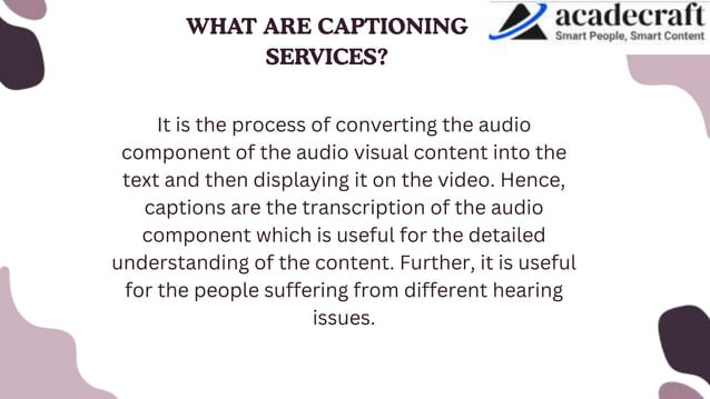 Captioning services- What are these, types, and key advantages.pptx | Technology & Computing