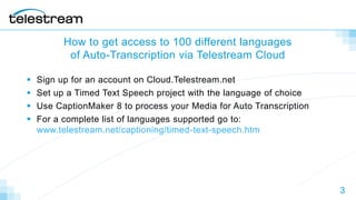 CaptionMaker 8.0: 100 New Languages with Auto-Transcription | PPT