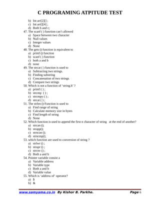 C aptitude 1st jan 2012 | PDF