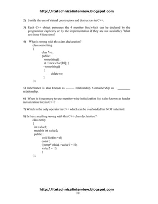 C++aptitude questions and answers | PDF