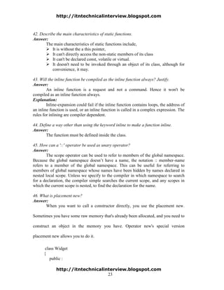 C++aptitude questions and answers | PDF | Programming Languages | Computing