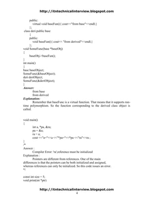 C++aptitude questions and answers | PDF | Programming Languages | Computing