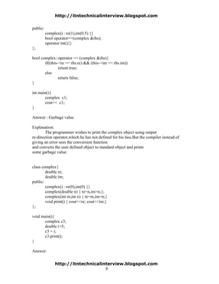 C++aptitude questions and answers | PDF | Programming Languages | Computing