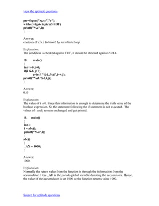 C aptitude scribd | PDF