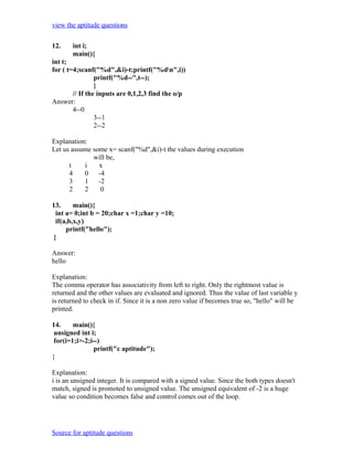 C aptitude scribd | PDF